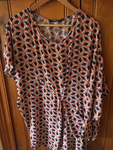 Ellis & Dewey Diamond Print Tunic Top - Size Small / 10 | eBay