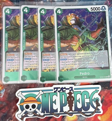 4x One Piece OP08-030 R Pedro - ENG - Playset - Foil - TCG - NM/M | eBay