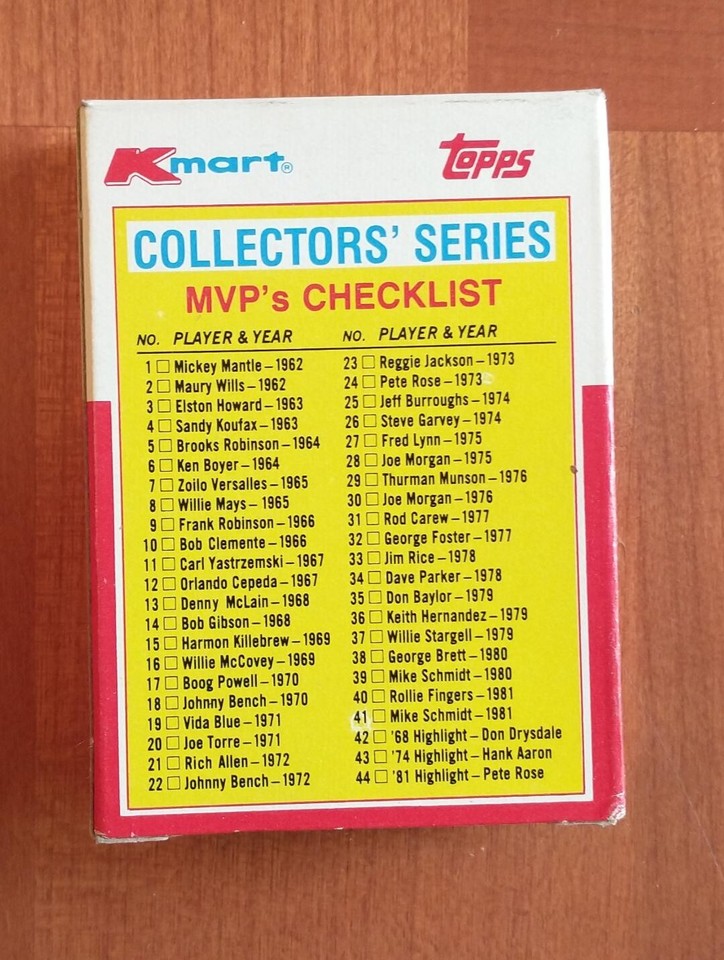 Topps Kmart 1982 20th Anniversary MVP Collector's Series 44 Baseball ...