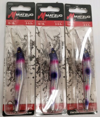 3-Matzuo Zanda Shad Deep Diver Jerkbait Walleye-5/8" 3/8OZ Cotton Candy ...