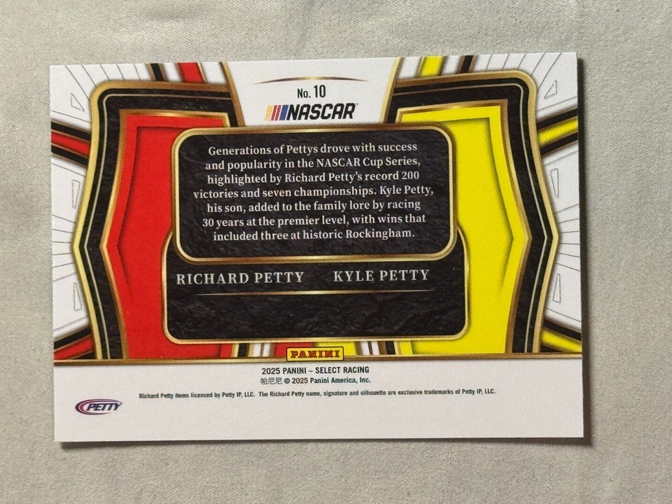 2025 Panini Select Racing Tandem Draft Richard Petty Kyle Petty #10 ...