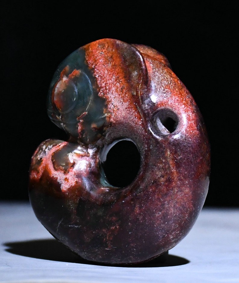 6CM Old Chinese Hongshan Culture Jade Yu Pig Dragon Hook Gou Beast ...