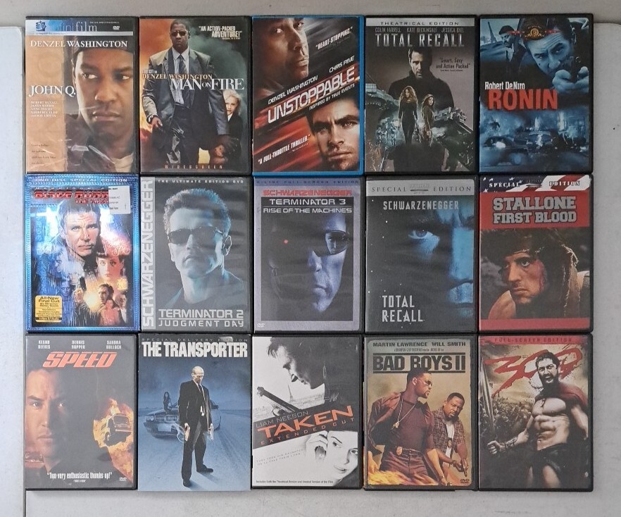 Lot Of 15 Classic Action Movies-Some Vintage-Total Recall & More. 6.4 ...