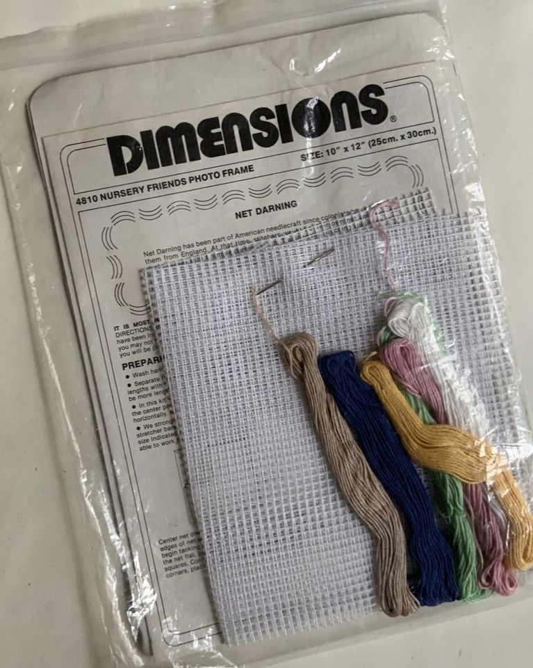 dimensions net darning lace kit nursery friends photo frame 10x 12 ...