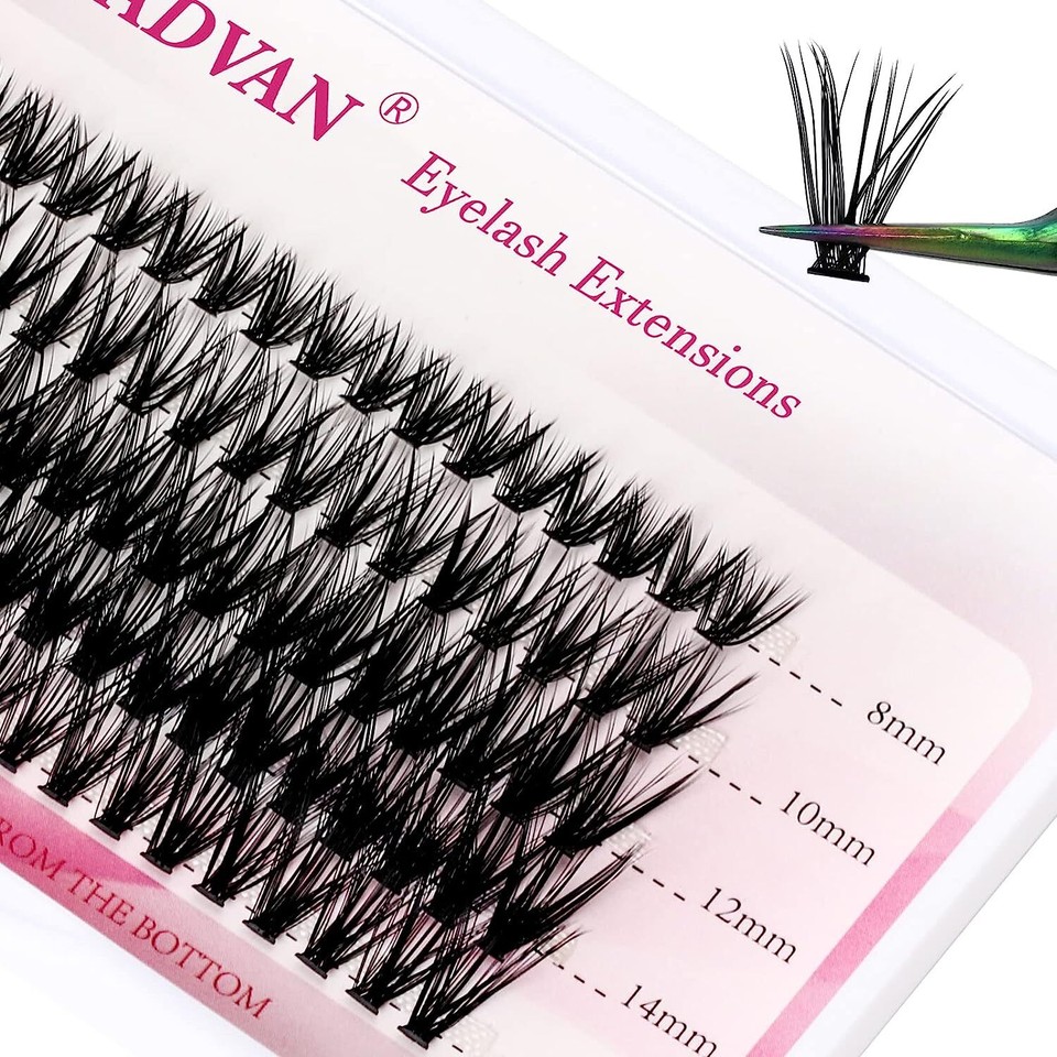 Fadvan Cluster Eyelashes Natural Curl Lash Individual Lashes Thick ...