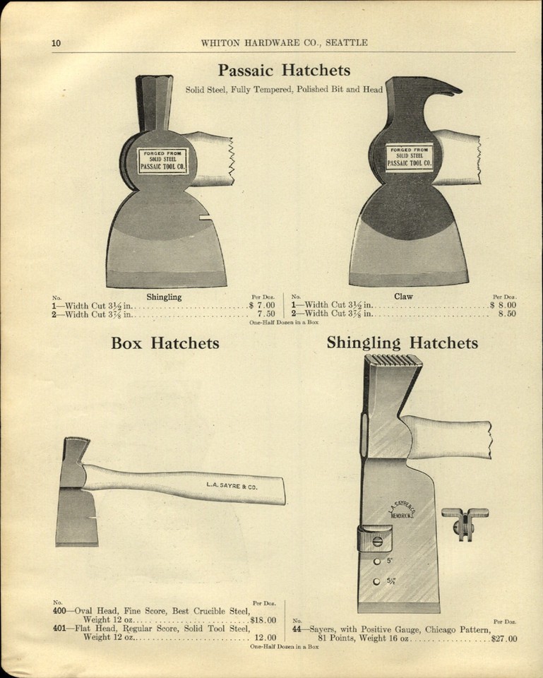 1905 PAPER AD Alki Brand Hatchet Passaic Sayre Box Shingling | eBay