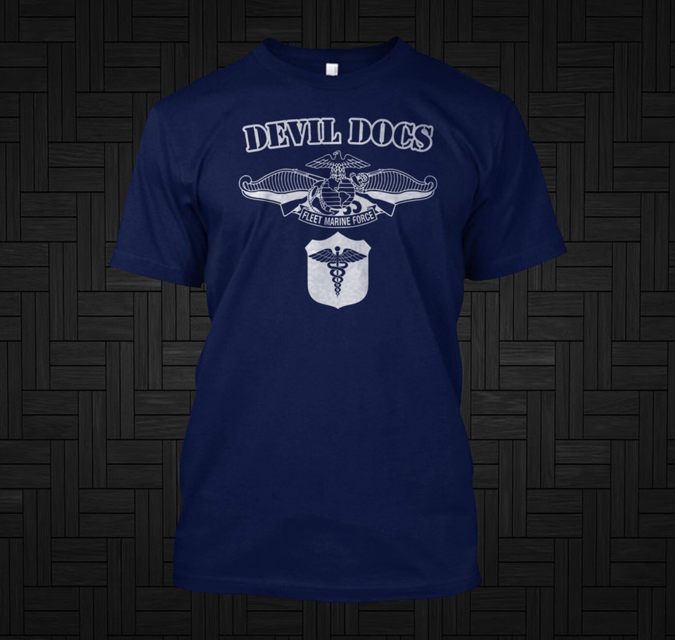 Navy Devil Docs - Fleet Marine Force and Corpsman - Custom t-shirt tee ...