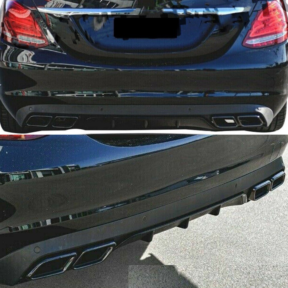 For Mercedes Benz W205 C200 C300 Sedan 15-18 Rear Bumper Diffuser W ...