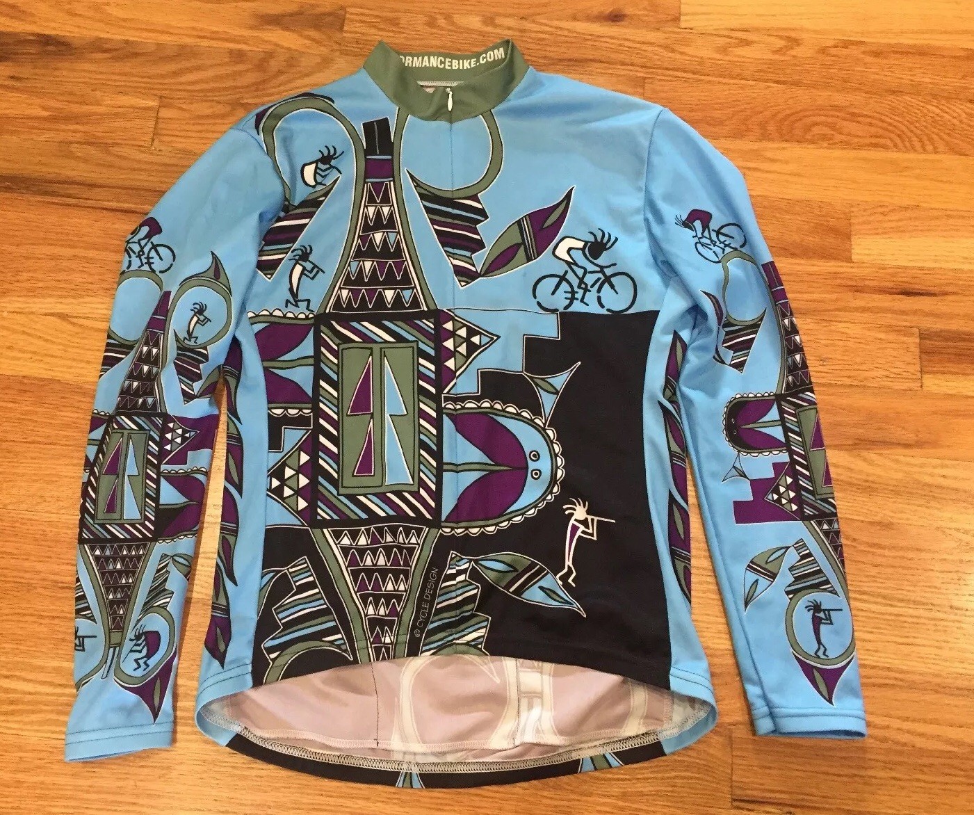 Performance Bike Womens Small Long Sleeve Kokapelli Technical Shirt EUC ...