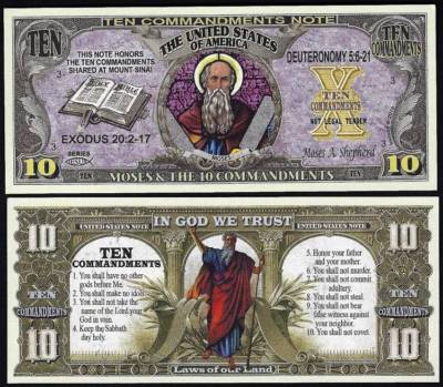 Moses & The 10 Commandments Million Dollar Note - LOT OF 2 BILLS | eBay