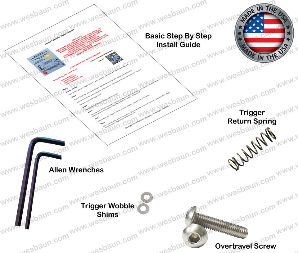 SAVAGE AXIS TRIGGER UPGRADE KIT SPRING OVERTRAVEL SCREW TRIGGER SHIMS ...