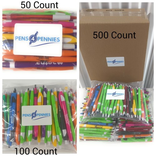 Bulk Misprint Pen Lots: JAVA Style Slimster BRIGHT COLORS Click Pens 50 ...