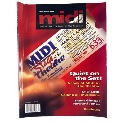 MIDI Magazine Mar Apr 1994 Vintage 90s Electronic Music Tech Computers ...