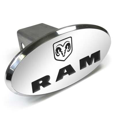 Dodge RAM Logo Engraved Oval Chrome Aluminum Tow Hitch Cover | eBay