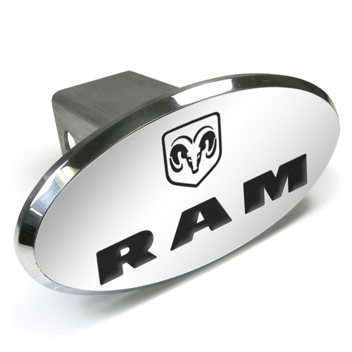 Dodge RAM Logo Engraved Oval Chrome Aluminum Tow Hitch Cover | eBay
