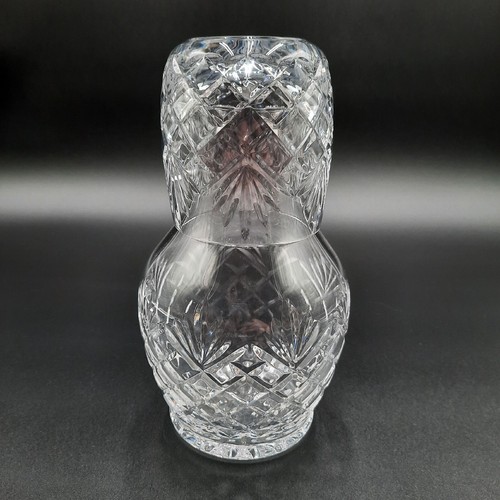 Clear Crystal Cut Glass Bedside Tumble Up Water Carafe and Tumbler Set ...