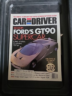 Car and Driver Magazine January 1995 Ford GT90 Ferrari 512 Boxer | eBay