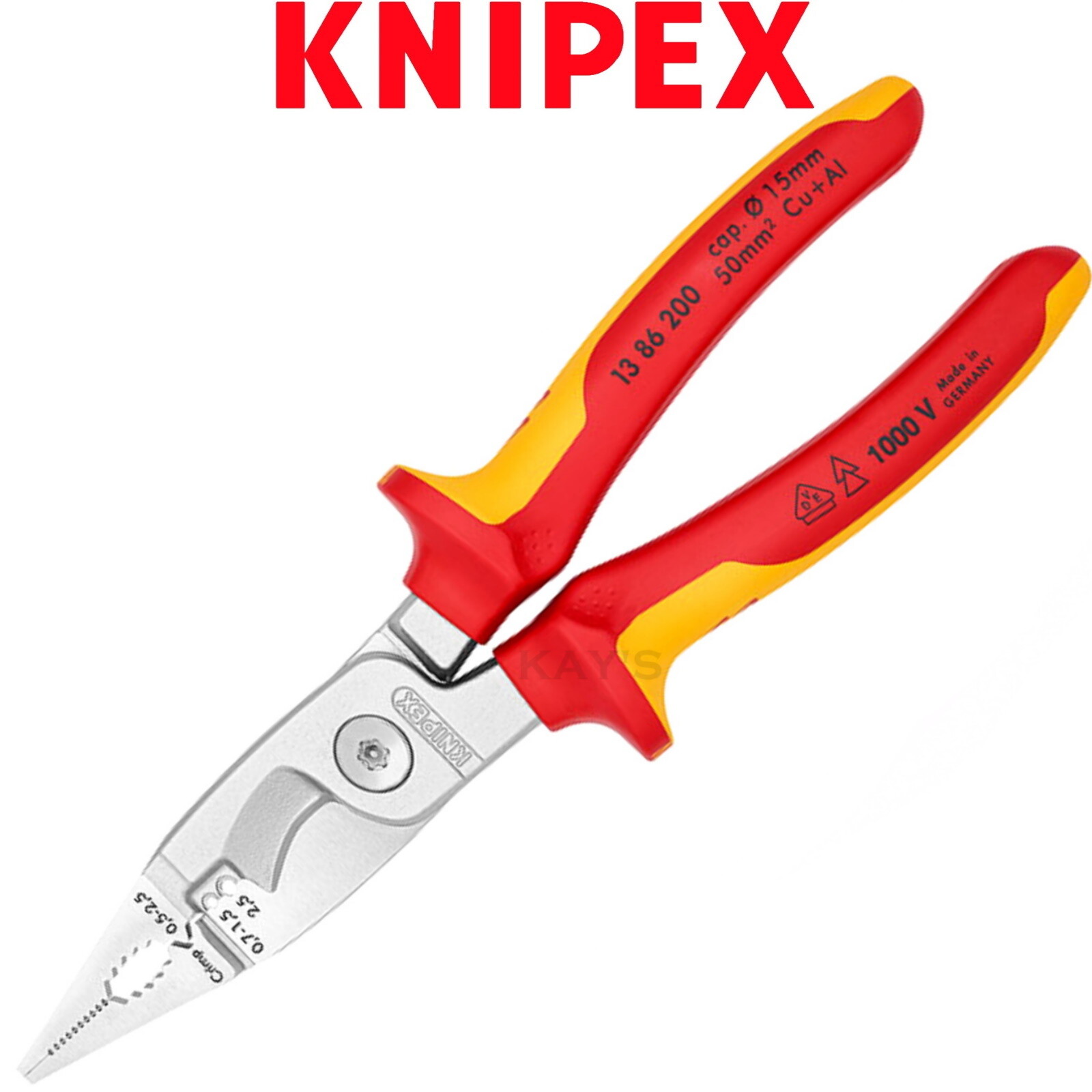 Knipex VDE Electrical Installation Pliers 200mm Insulated Up To 1000V ...