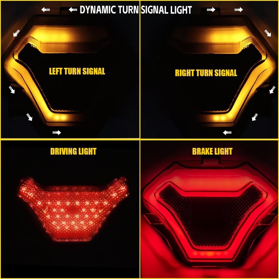LED Rear Tail Brake Light Smoked for Yamaha MT07 FZ07 MT03 MT25 lc150 ...
