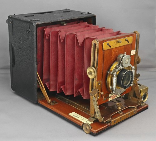 Vintage Junior Sanderson 5x4 folding plate camera + working shutter ...