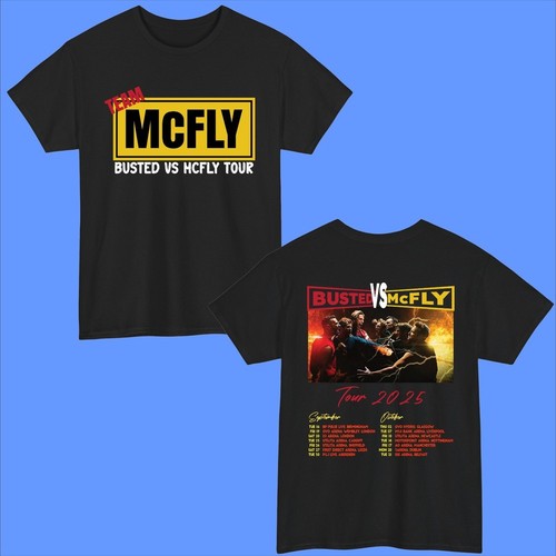 2025 McFly vs Busted Tour Tee Team McFly Band Front & Back Concert Gift ...