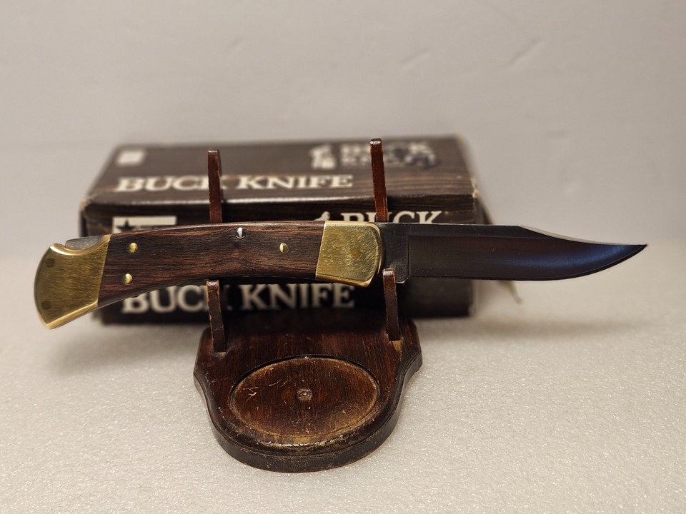 VINTAGE BUCK USA 110 HUNTER FOLDING HUNTER LOCK BACK KNIFE W/ORIGINAL ...