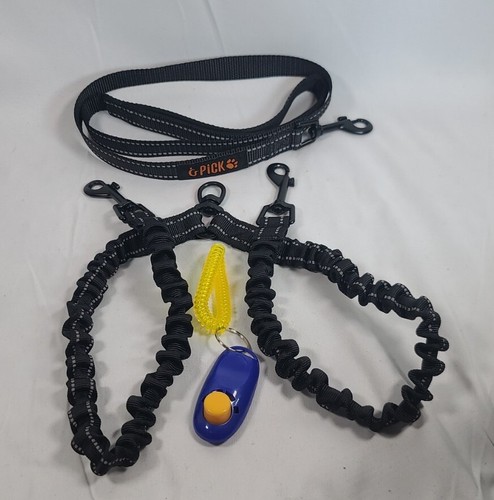 Double Dog Leash With Audible Training Clicker | eBay