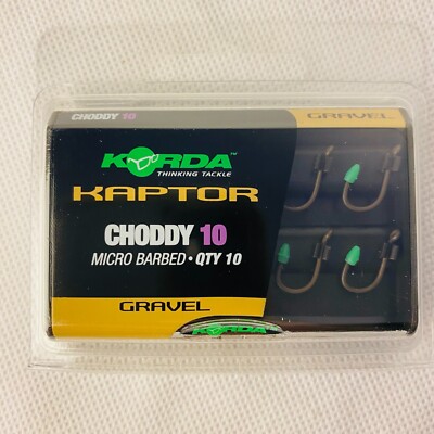 Size 10 Barbed Gravel Brown Korda Kaptor Choddy Hooks Carp Fishing ...