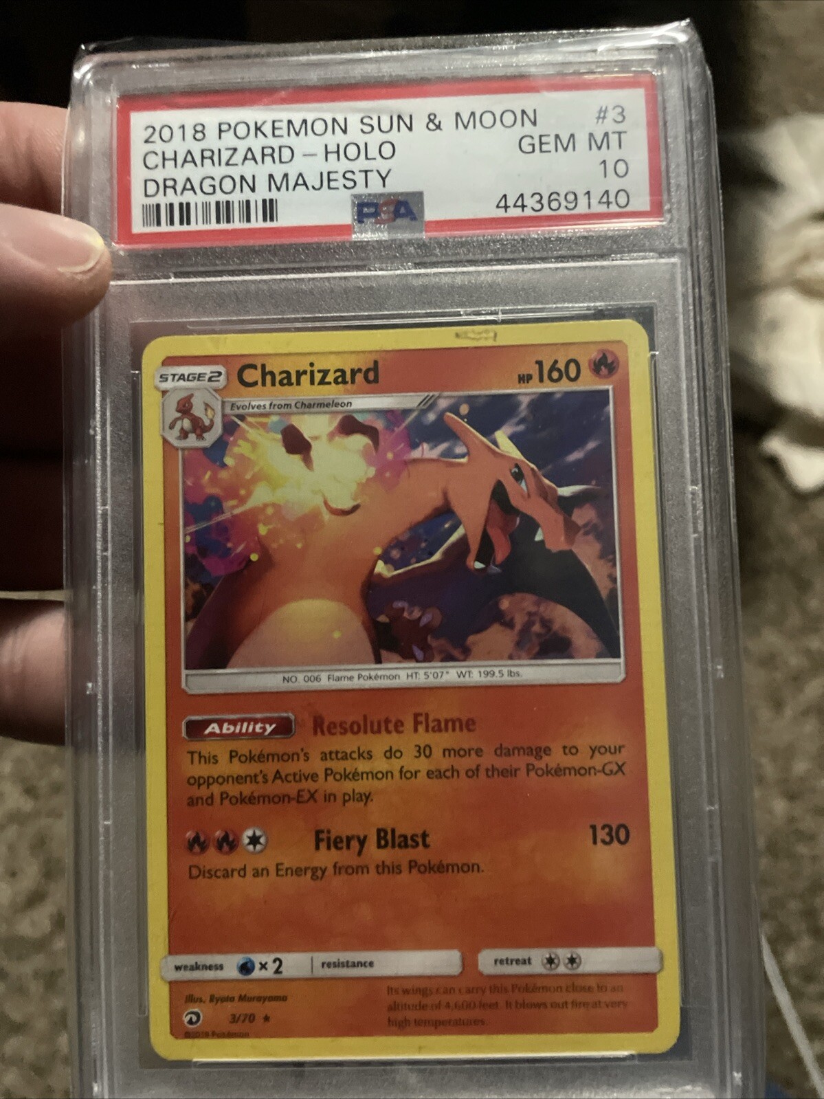 Pokémon Card PSA 10 Charizard Holo Dragon Majesty Sun & Moon 2018 Rare ...