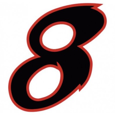 Chiffre 8 huit - autocollant sticker noir/rouge voiture moto 17 cm | eBay