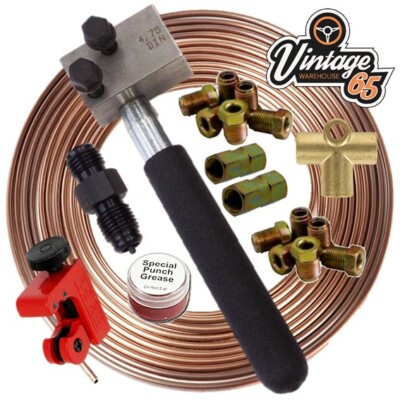 Classic VW DIN 3/16" Copper Brake Pipe Line 10x1mm Unions Flaring ...
