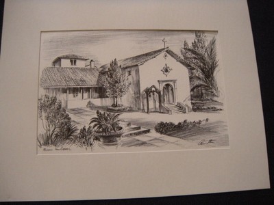 Alec Stern California Mission San Rafael Etching Print Matted | eBay