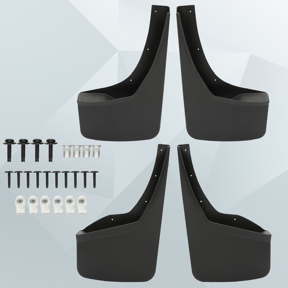 For 14-19 GMC Sierra 22894860 Front & Rear Black Grain Molded Splash ...