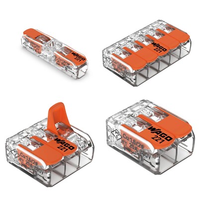 Wago 221 Connectors Electrical Splicing Blocks with Levers Reusable ...