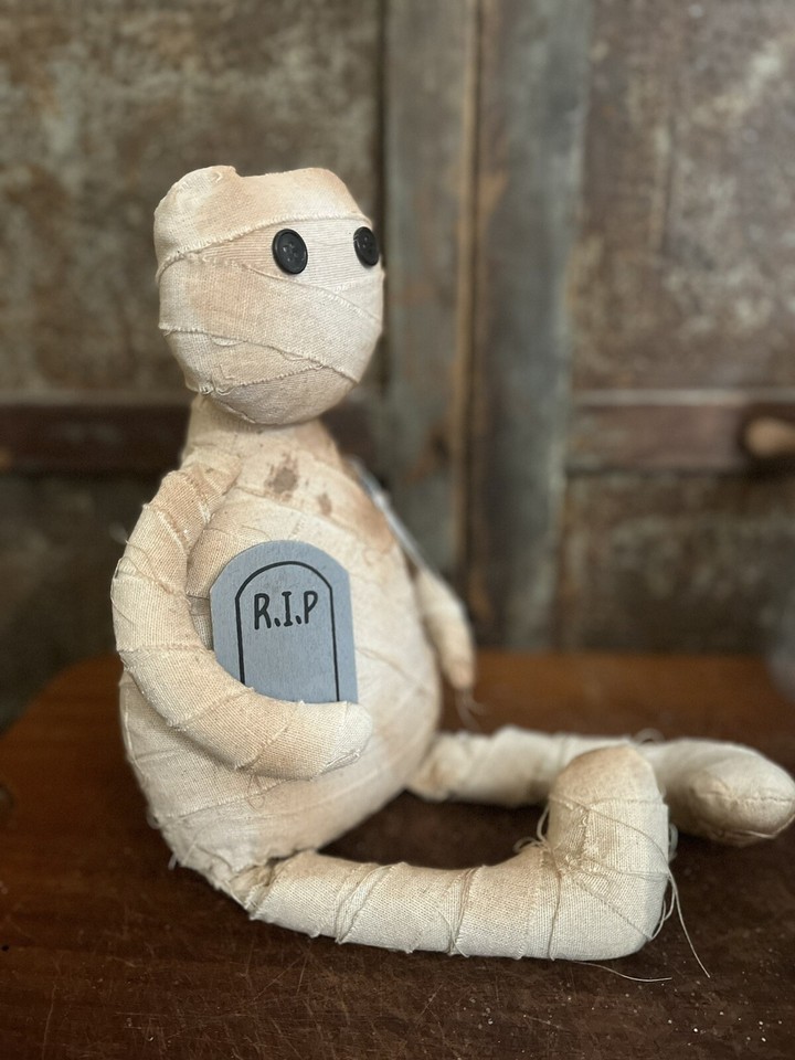 Grubby Primitive Tea Stained Spooky MUMMY Rag Doll Halloween Decor ...