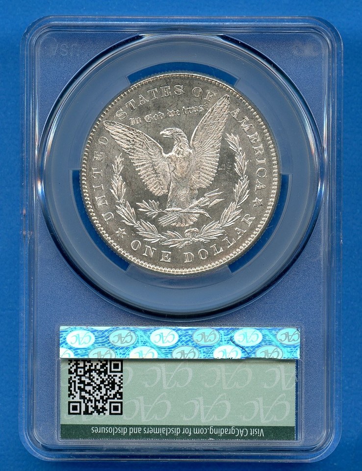 1878 P MS62 7TF CACG Morgan Silver $1 US Mint Coin CAC Semi PL Blast ...
