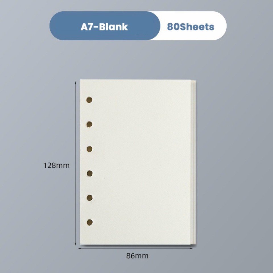 80Sheets A5/A6/A7 Notebook Refill Paper 6-hole Binder Inner Page ...