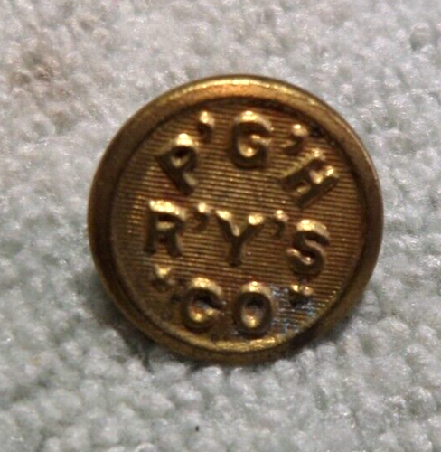 Antique P G H R'Y'S Co Railroad Railway Uniform Work Button 9/16" Inch ...