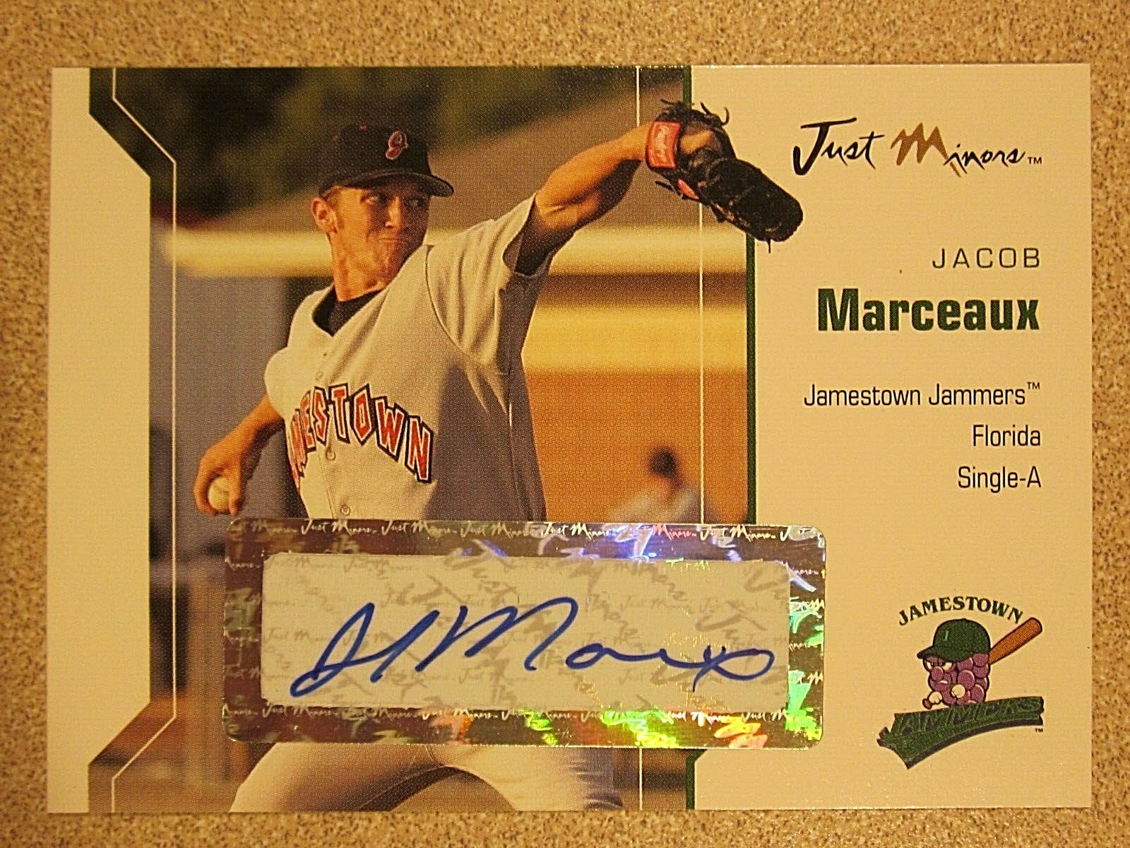 2006 JUST MINORS #37 JACOB MARCEAUX AUTO SIGNED JAMESTOWN JAMMERS | eBay