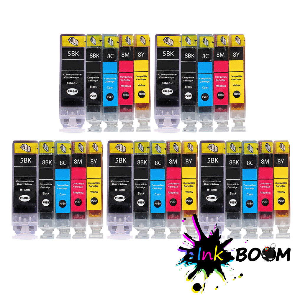 25 Ink Cartridge for PGI-5 CLI-8 PIXMA iP3300 iP6700D iX4000 MP530 ...