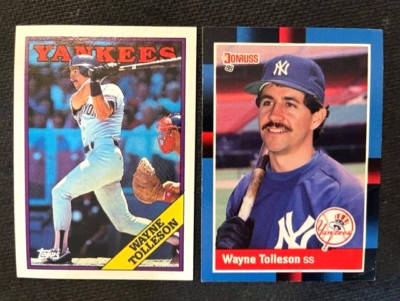 MLB - Wayne Tolleson 1988 Topps & 1988 Donruss Baseball - Yankees | eBay