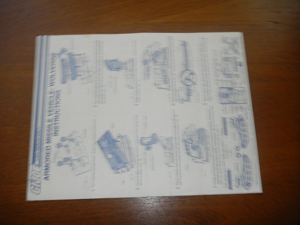 1983 Vintage GI Joe Lot ARAH Wolverine Tank Blueprints Instructions ...