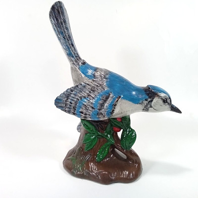 Vintage 70’s Holland Mold Ceramic Blue Jay Bird Statue Figurine 7.5 ...