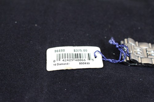 Bulova 96E00 Mens 16 Diamond Set On The Bezel Silver Tone Date Display ...