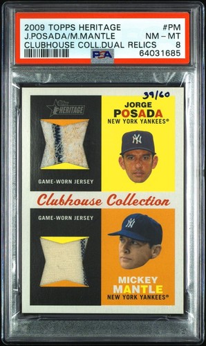 2009 Topps Heritage Mickey Mantle/Jorge Posada Game-Used Patch # /60 ...