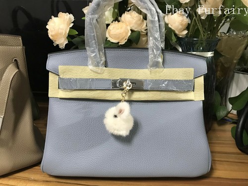 Mini Mink Fur Rabbit Bunny Charm Bag Keychain Car keys Phone Pendant | eBay