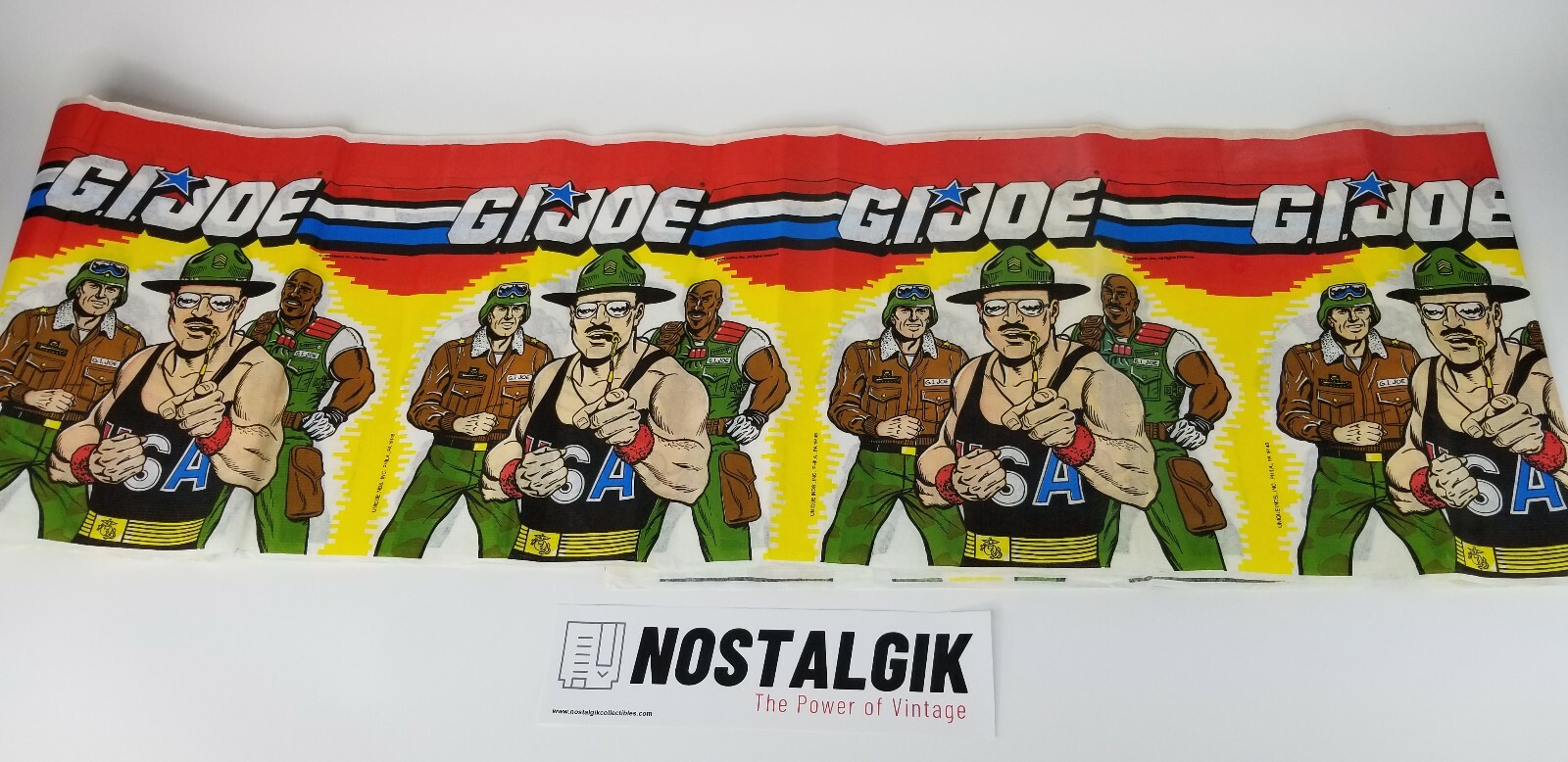 VINTAGE GI JOE PAPER TABLE COVER 1986 SGT SLAUGHTER HASBRO UNIQUE 6ft ...