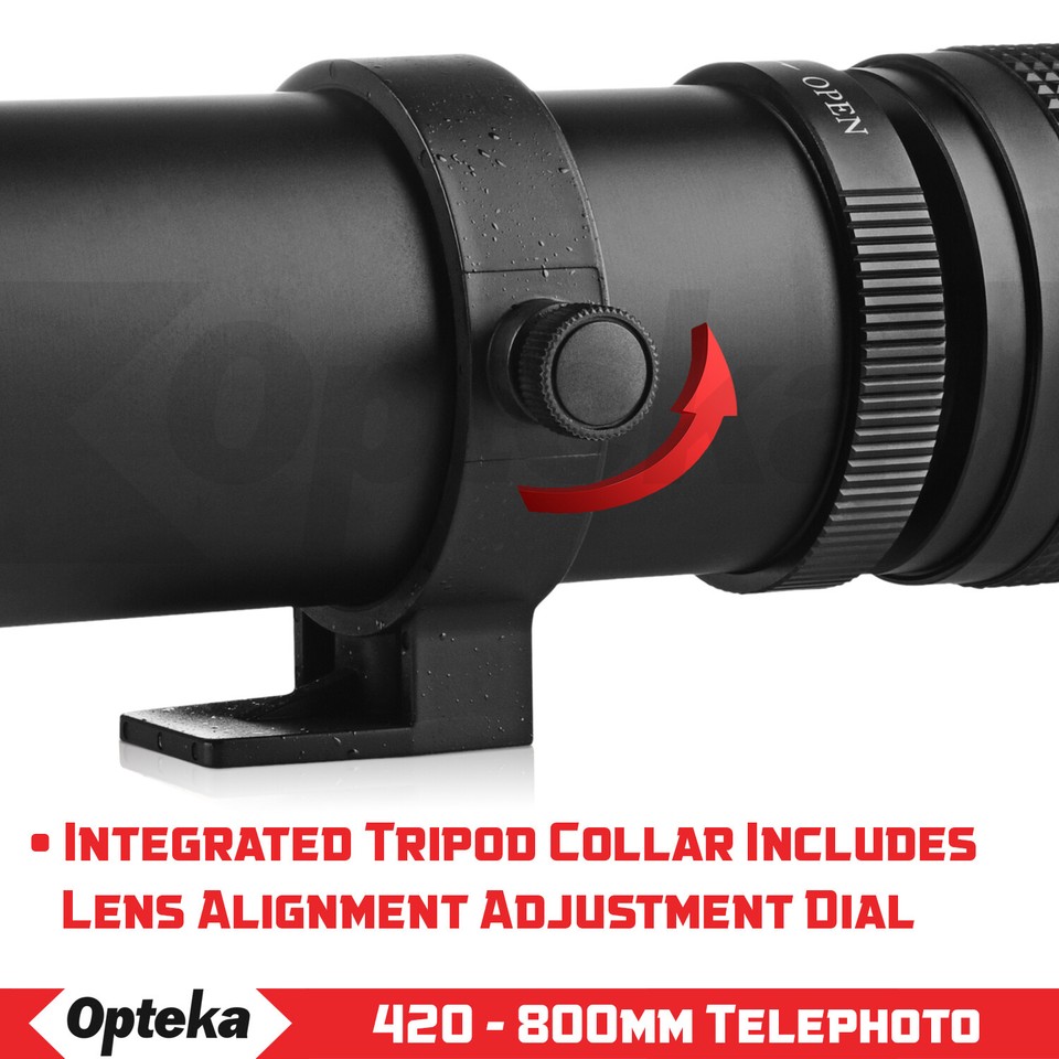 Opteka 420-1600mm Telephoto Zoom Lens for Panasonic Lumix M43 Micro ...