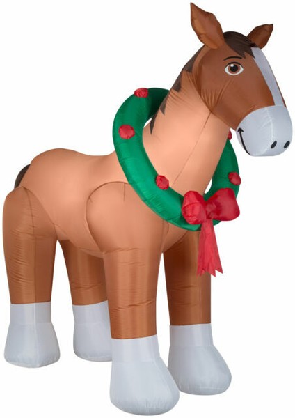 9' FT Giant Inflatable Clydesdale Horse Lighted Outdoor Christmas for ...