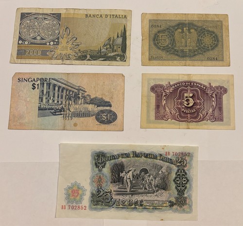 Two Italian Bank Notes Plus 3 other banknotes in photo lot 600 | eBay